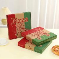 China Custom Printed Pizza Boxes Paperboard Rectangular Pizza Shipping Boxes Custom Size for sale
