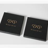 China Custom Lid And Base Black Paper Gift Box Packaging Logo Printed For Silver Jewelry for sale