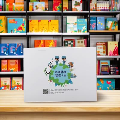 China Custom Logo Corrugated Paper Packaging Tuck End Gift Box with Plastic Handle Made from Recycled Materials and Rectangular for sale