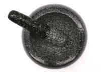 China Polished Round Stone Mortar And Pestle Set Natural Granite For Grinding Herbs for sale