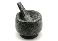 China Natural Granite Stone Mortar And Pestle Set Polished Surface For Herbs Spices for sale