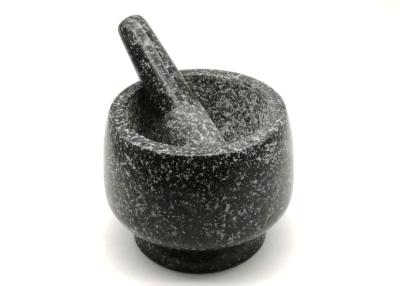 China Natural Granite Stone Mortar And Pestle Set Polished Surface For Herbs Spices for sale