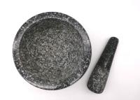 China Natural Granite Stone Mortar And Pestle Set Polished Surface For Herbs Spices for sale