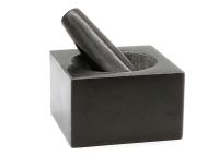 China Natural Granite Mortar Pestle Set Square For Herb Spice for sale