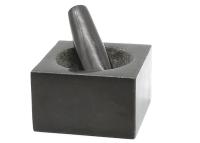 China Square Custom Granite Stone Mortar And Pestle Set For Kitchen for sale