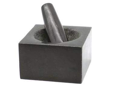 China Square Custom Granite Stone Mortar And Pestle Set For Kitchen for sale