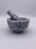 China Natural Solid Marble Stone Mortar And Pestle Moisture Resistant for sale