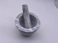 China Round Solid Marble Stone Mortar And Pestle Moisture Resistant for sale