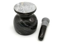 China Natural Marble Stone Mortar And Pestle Set Kitchen Spices Grinder for sale