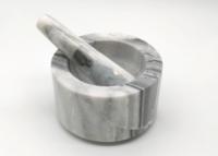 China Natural Marble Stone Mortar And Pestle Set Guacamole Bowl Molcajete Natural Grinder for sale