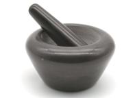 China 15cm Round Marble Stone Mortar And Pestle Set Kitchen Grinder Tool for sale
