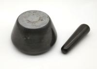 China 15cm Round Marble Stone Mortar And Pestle Set Kitchen Grinder Tool for sale