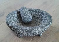 China Kitchen Spice Grinding Stone Mortar And Pestle Press Garlic Pounder 20cm for sale