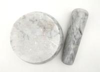 China Natural Carve Marble Stone Mortar And Pestle Polished Kitchen Tool for sale