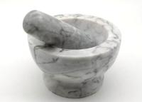 China Grinding Natural Marble Stone Mortar And Pestle Set Herb Spice Garlic Press Masher for sale