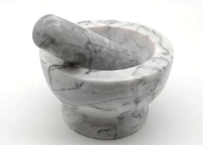 China Grinding Natural Marble Stone Mortar And Pestle Set Herb Spice Garlic Press Masher for sale