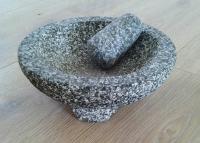 China Kitchen Heavy Manual Granite Stone Mortar And Pestle Garlic Spice Nuts Press for sale