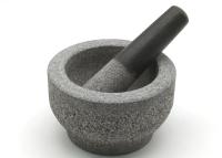 China Natural Pitted Granite Stone Mortar And Pestle Set Kitchen Tool Guacamole Bowl for sale