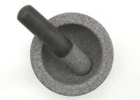China Natural Pitted Granite Stone Mortar And Pestle Set Kitchen Tool Guacamole Bowl for sale