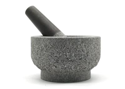 China Natural Granite Stone Mortar And Pestle Large Herb Guacamole Bowl And Pestle for sale
