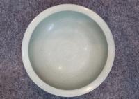 China Green Solid Sandstone Bowl Inside Outside Both Polished Diameter 20cm Height 7cm for sale