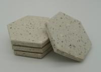China Hexagonal Terrazzo Coasters Set Diameter 11cm Backside With Rubber Pads for sale
