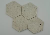 China Hexagonal Terrazzo Coasters Set Diameter 11cm Backside With Rubber Pads for sale