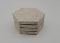 China Hexagonal Terrazzo Coasters Set Diameter 11cm Backside With Rubber Pads for sale