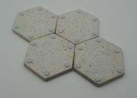 China Hexagonal Terrazzo Coasters Set Diameter 11cm Backside With Rubber Pads for sale