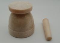 China Natural Marble Spice Mortar And Pestle Orange Diameter 10.8cm Height 10.5cm for sale