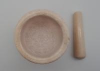 China Natural Marble Spice Mortar And Pestle Orange Diameter 10.8cm Height 10.5cm for sale