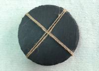 China 4 Pieces Slate Round Stone Coasters Eco Friendly For Hotel / Restaurant for sale