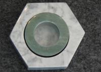 China Hexagon Shape Stone Candle Holders , Marble T Light Candle Holders 6x7.2x3.5cm for sale