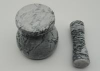 China Kitchen Cookware Stone Mortar And Pestle Outside Polished Damp Proof for sale