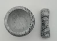 China Kitchen Cookware Stone Mortar And Pestle Outside Polished Damp Proof for sale