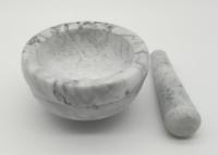 China Glossy Stone Pestle Mortar Grey Color Easy Cleaning OEM Acceptable for sale