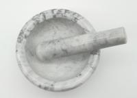 China Glossy Stone Pestle Mortar Grey Color Easy Cleaning OEM Acceptable for sale