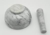 China Glossy Stone Pestle Mortar Grey Color Easy Cleaning OEM Acceptable for sale