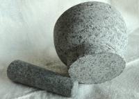 China Herb Stone 6 Inch Mortar Pestle Hand Made Granite Moisture Resistant for sale