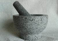 China Herb Stone 6 Inch Mortar Pestle Hand Made Granite Moisture Resistant for sale