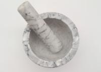 China Customized Natural Stone Mashing Bowl Well Designed Nice White With Vein for sale