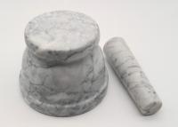 China Customized Natural Stone Mashing Bowl Well Designed Nice White With Vein for sale