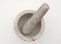 China Round Stone Mortar And Pestle , Marble Bowl With Grinder Handcrafts for sale