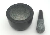 China Healthy Custom Mortar And Pestle 100% Natural Solid Granite Food Safe for sale