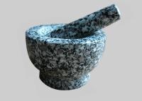 China Small Stone Mortar And Pestle , Stone Grinding Bowl Comfortable Easy Clean for sale