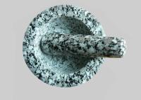 China Small Stone Mortar And Pestle , Stone Grinding Bowl Comfortable Easy Clean for sale