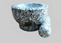 China Small Stone Mortar And Pestle , Stone Grinding Bowl Comfortable Easy Clean for sale