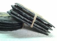China Rough Rim Plain Stone Coasters , 4 Black Slate Coasters Natural Surface for sale
