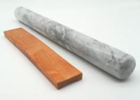 China Grey Solid Marble Rolling Pin 39 x 4cm Moisture Resistant With Wood Base for sale