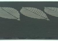 China Engrave Black Slate Placemats Coasters 30cm x 20cm With Logo Straight Edges for sale